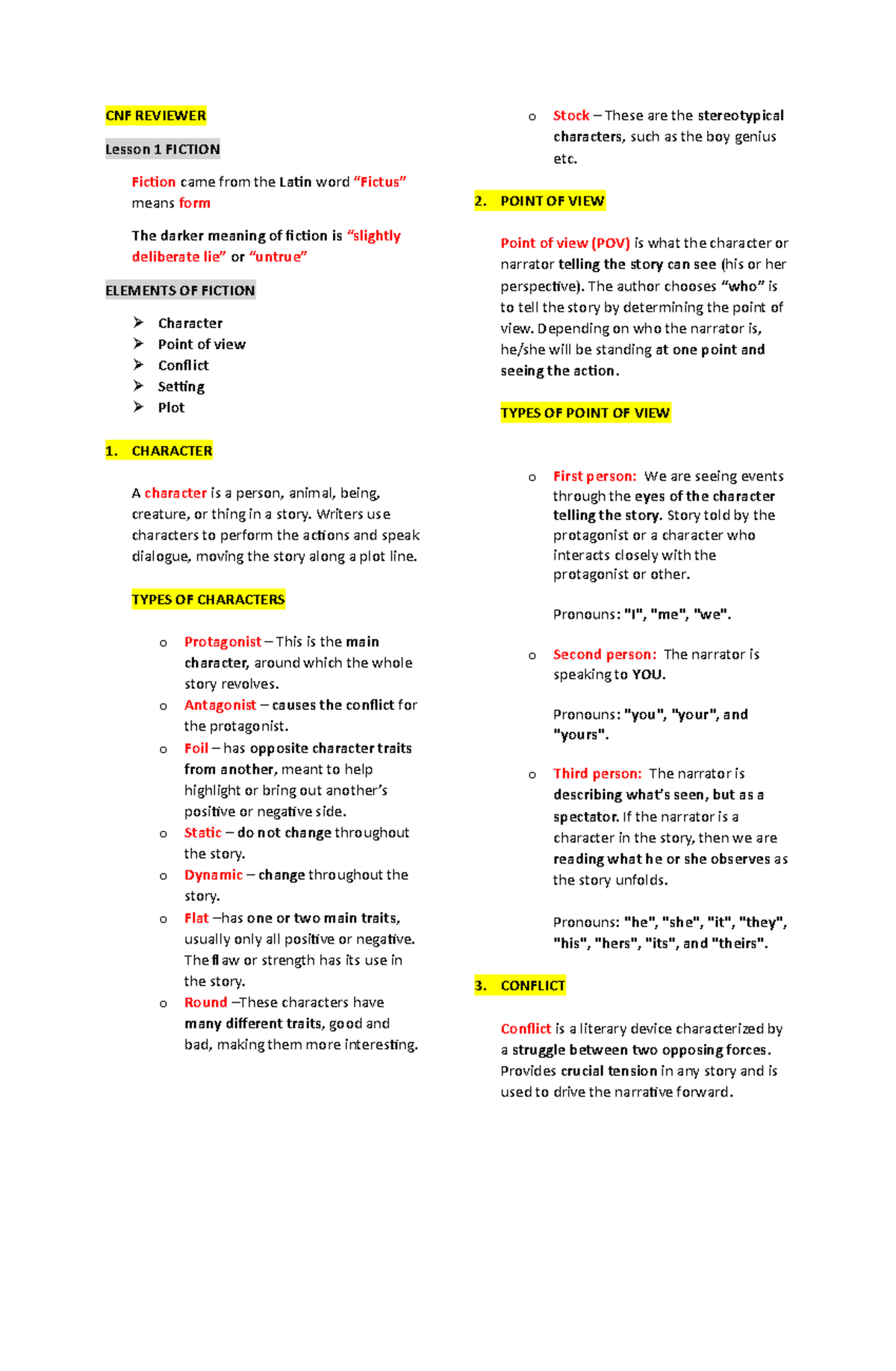 2nd Sem Pre-Lim Reviewer: Fiction & Community Concepts Overview - Studocu