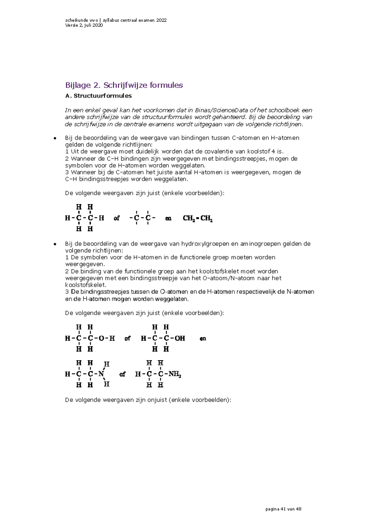 Regels voor Schrijfwijze van Structuurformules in Scheikunde VWO ...