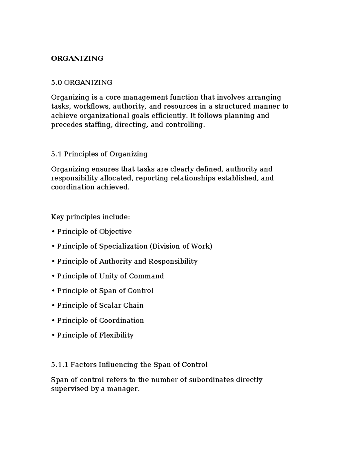 Organizing Principles and Structures - Topic 5 Revision Materials - Studocu