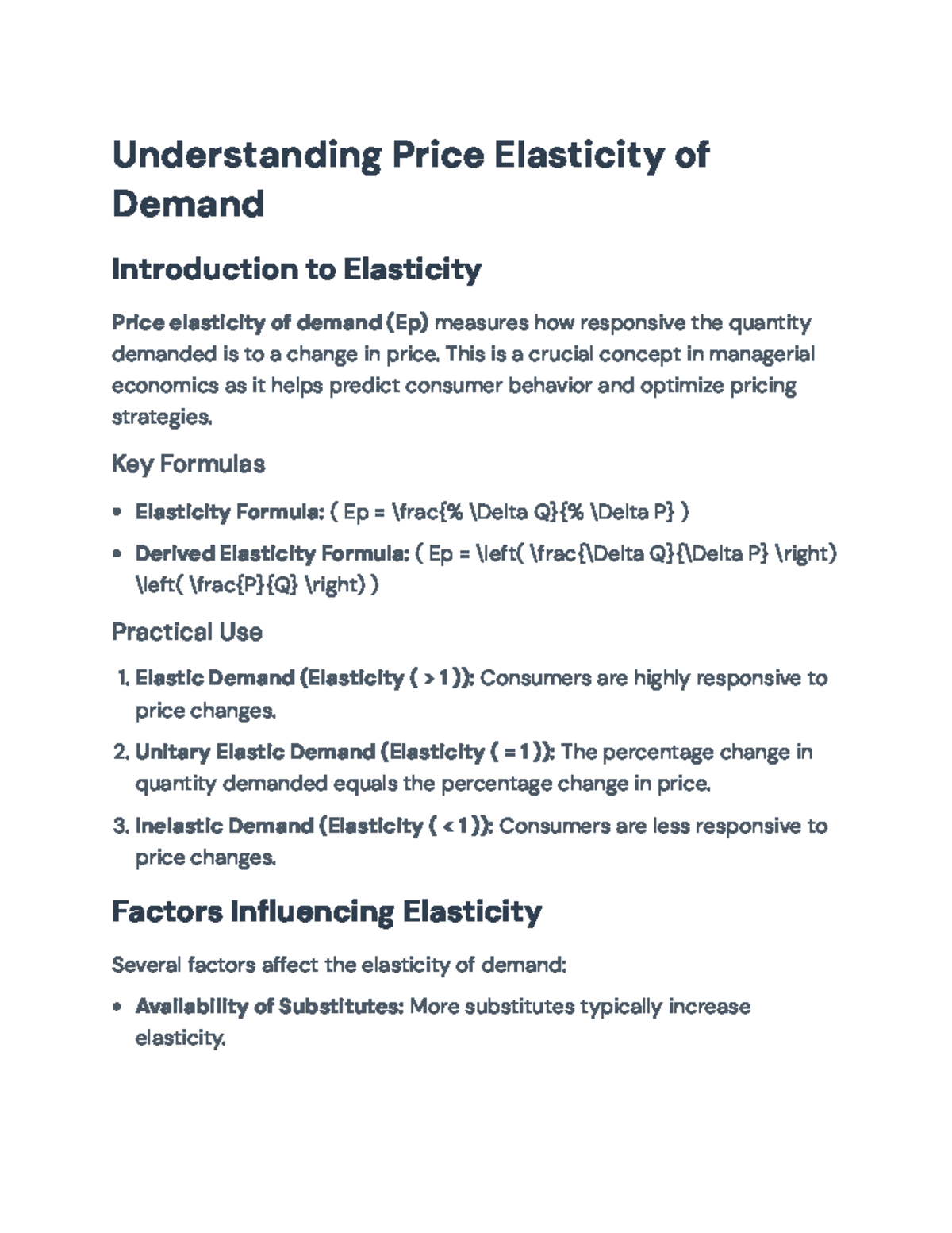 Understanding Price Elasticity of Demand in Managerial Economics (ME ...