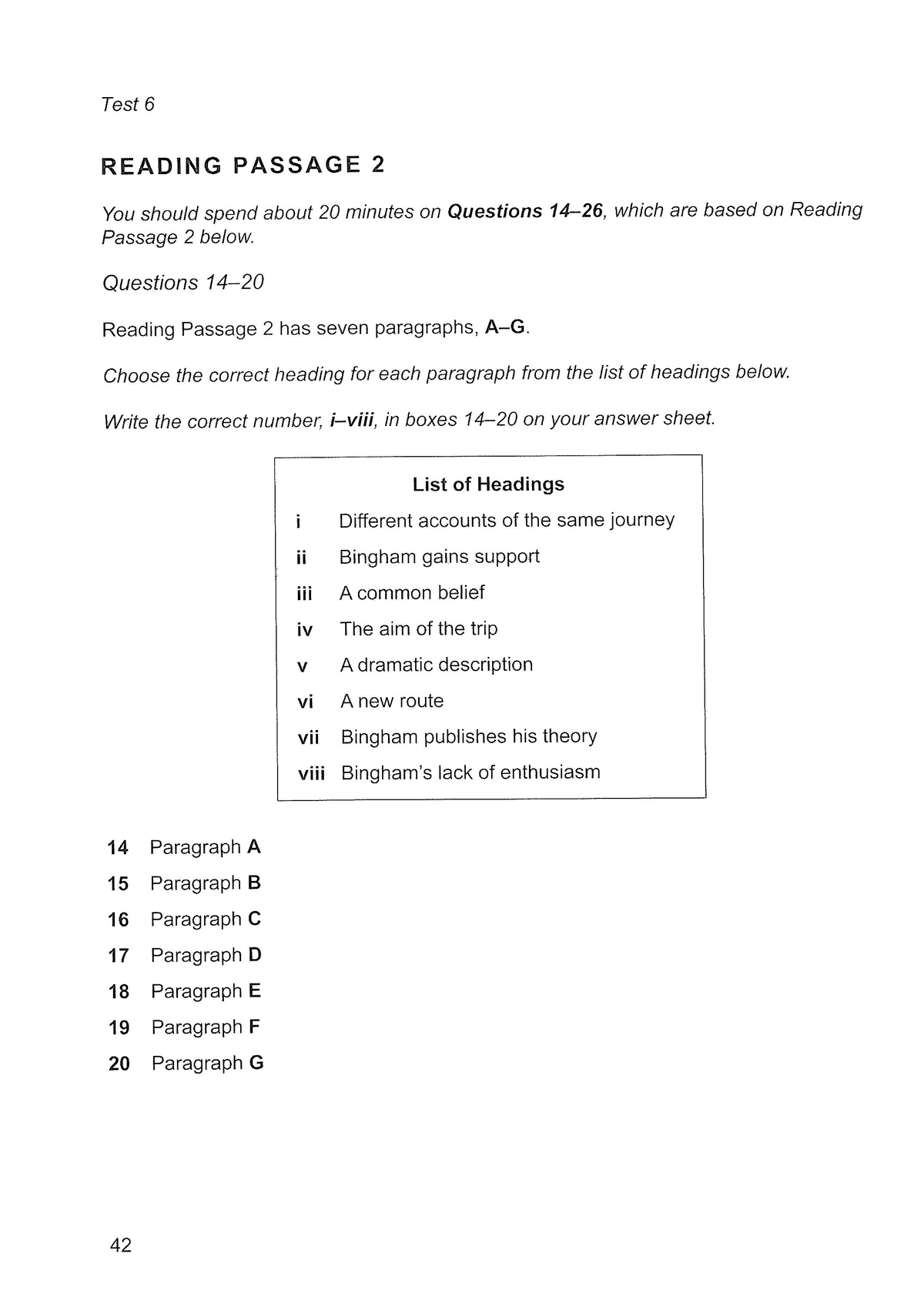 Test 6: Reading Passage 2 Analysis and Questions on Machu Picchu - Studocu
