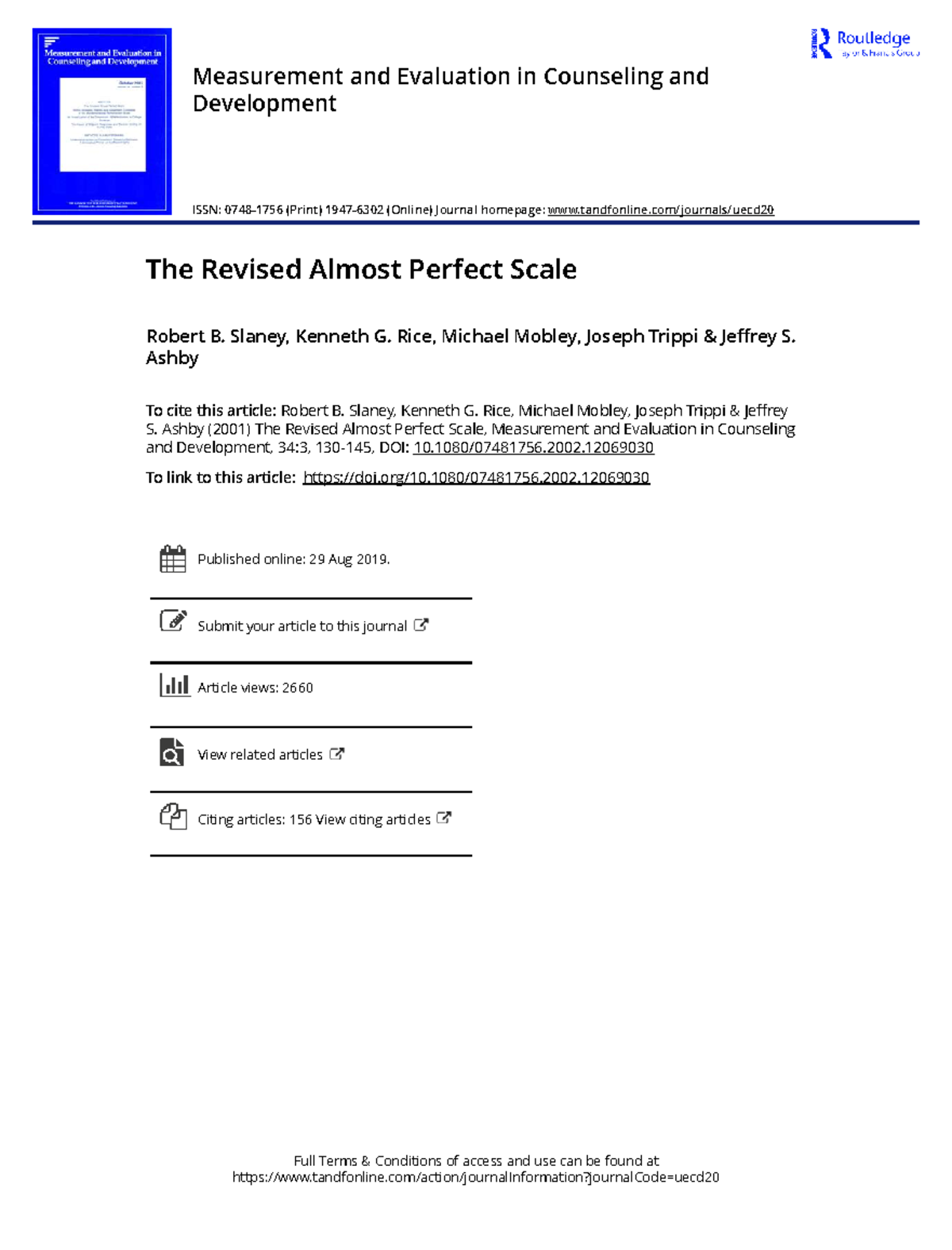 The Revised Almost Perfect Scale: Insights and Evaluations in ...