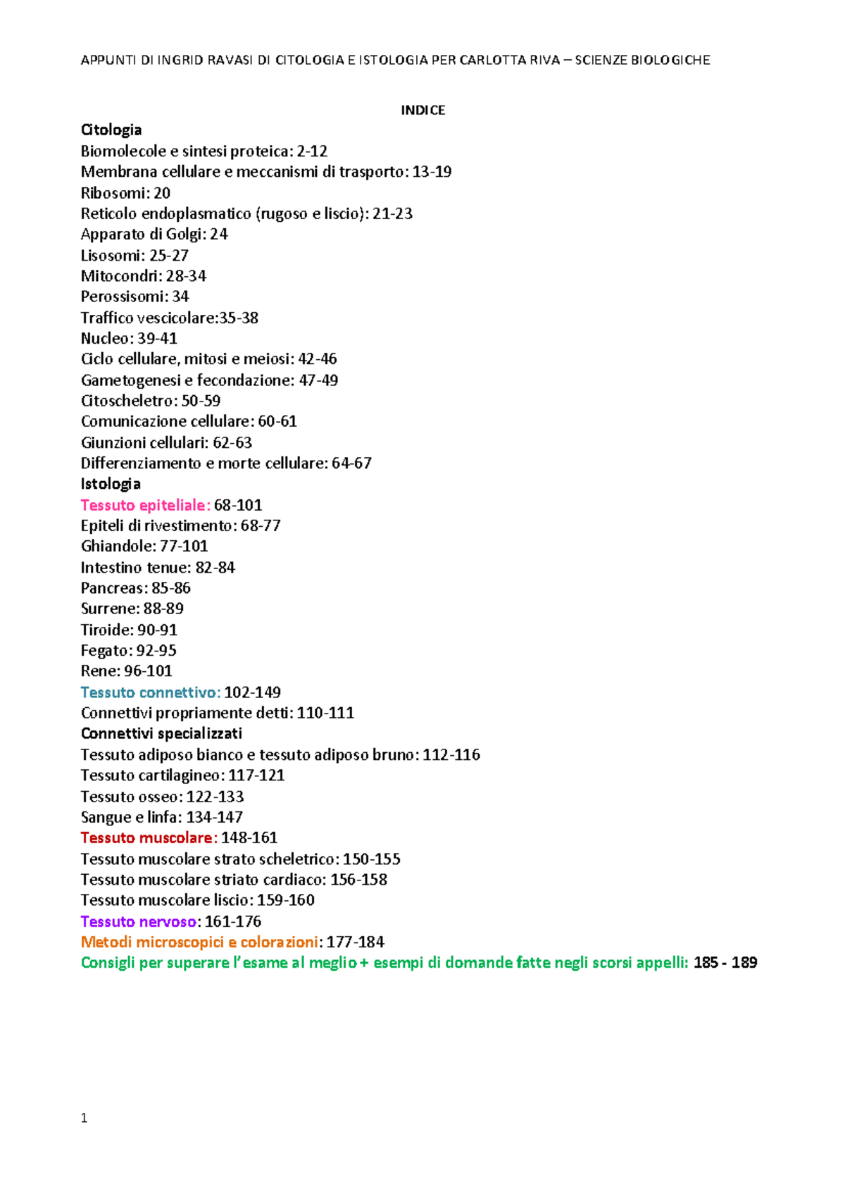 Citologia e Istologia: Fondamenti di Biomolecole e Funzioni Celluli ...