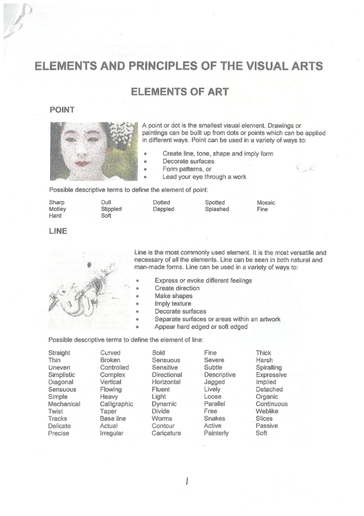 Elements and Principles of Visual Arts: ATAR & General Handout - Studocu