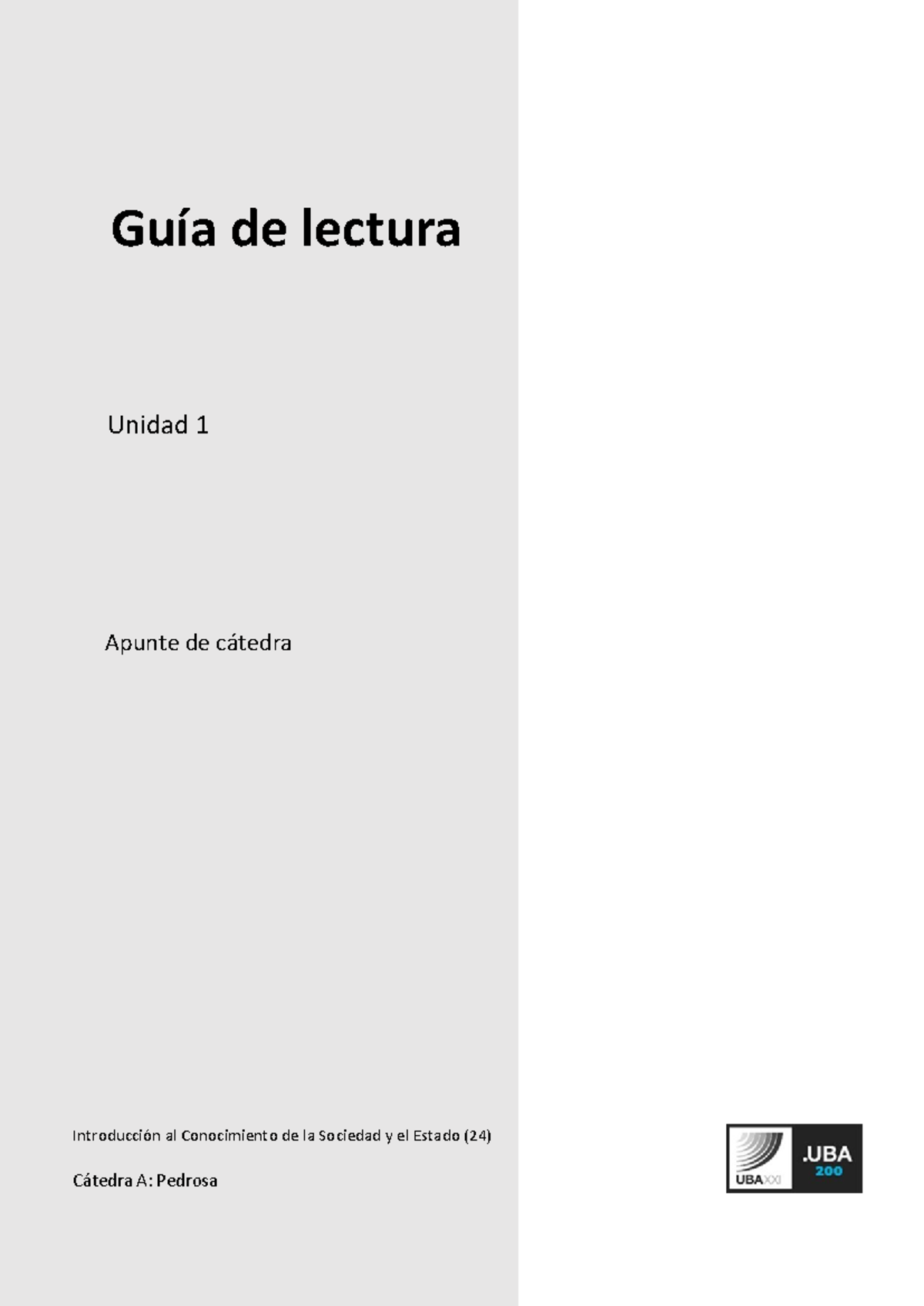 U1. Guía de lectura Herramientas - Guía de lectura Unidad 1 Apunte de ...