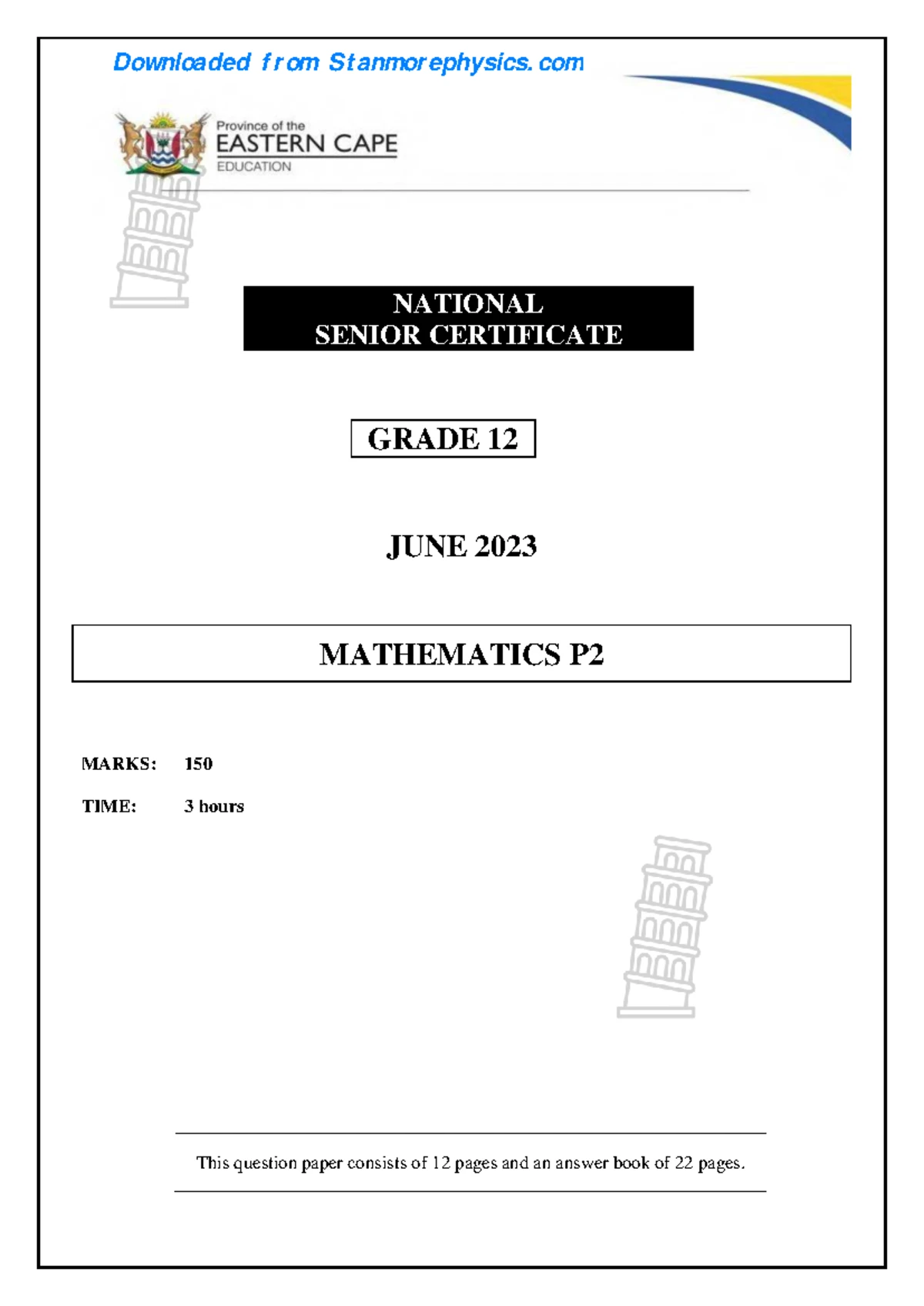Grade 12 Mathematics June 2023 Exam Paper 2 (GR12 0623) and Memo - Studocu