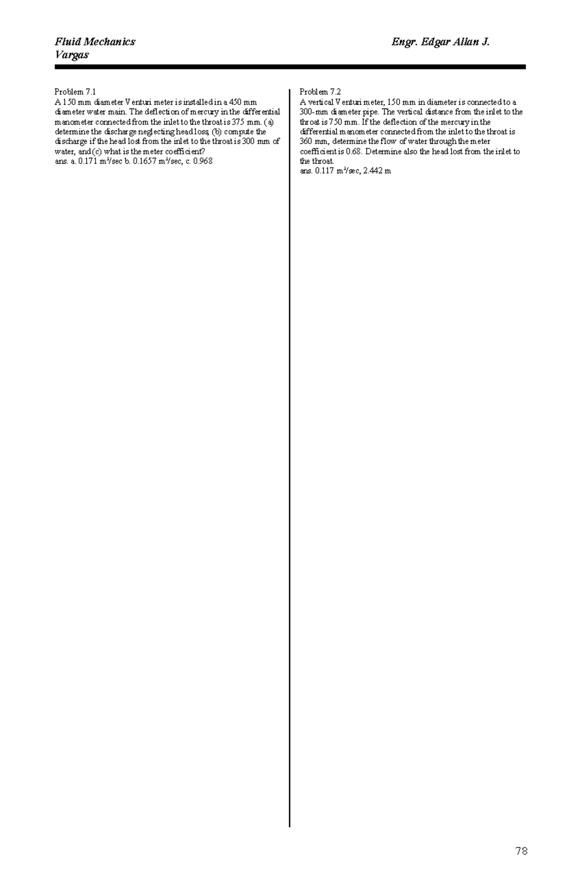 Hydraulics Sample Problems (ME/CE) - Workshop Practice Notes - Studocu