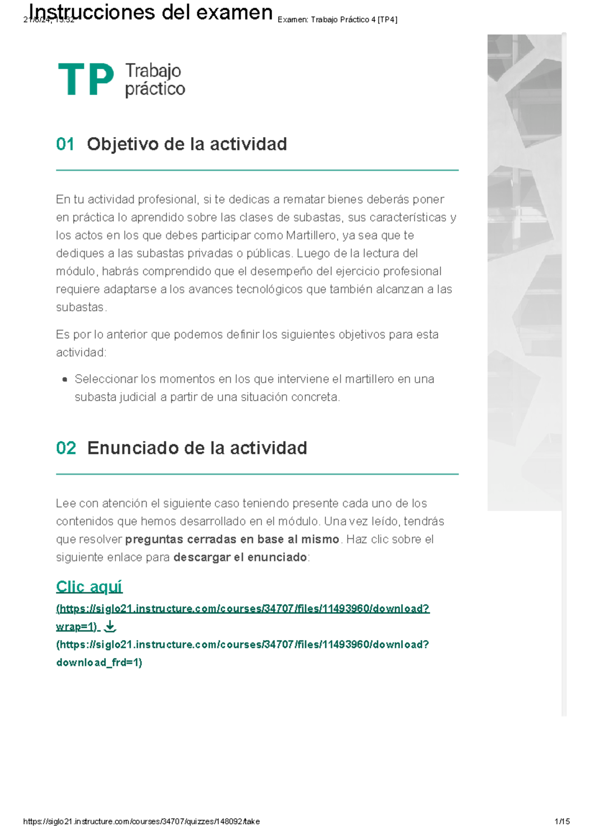 Examen: Trabajo Práctico 4 [TP4] sobre Subastas Judiciales y Martilleros - Studocu