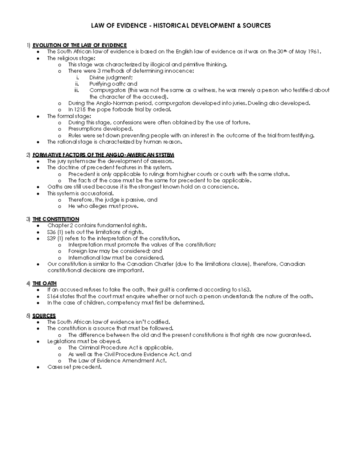 Evidence Notes Part 2- principles - LAW OF EVIDENCE - HISTORICAL ...