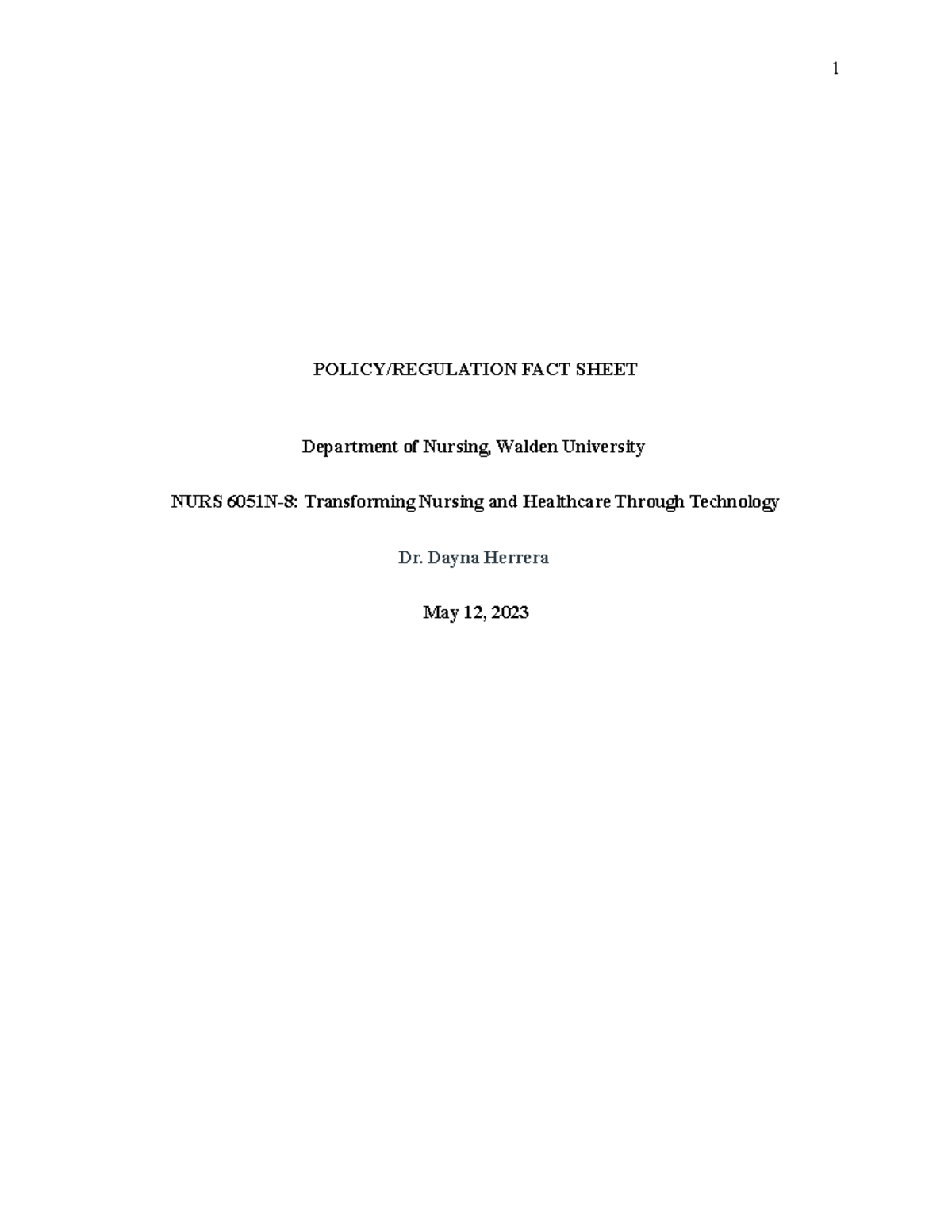 NURS 6051N-8 Policy Fact Sheet on SUPPORT Act & Opioid Treatment - Studocu