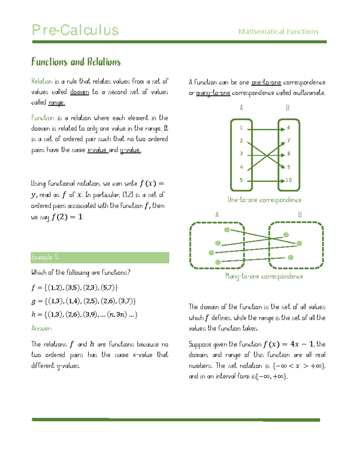 Pre-Calc Study Guide: Functions & Relations Overview - Studocu