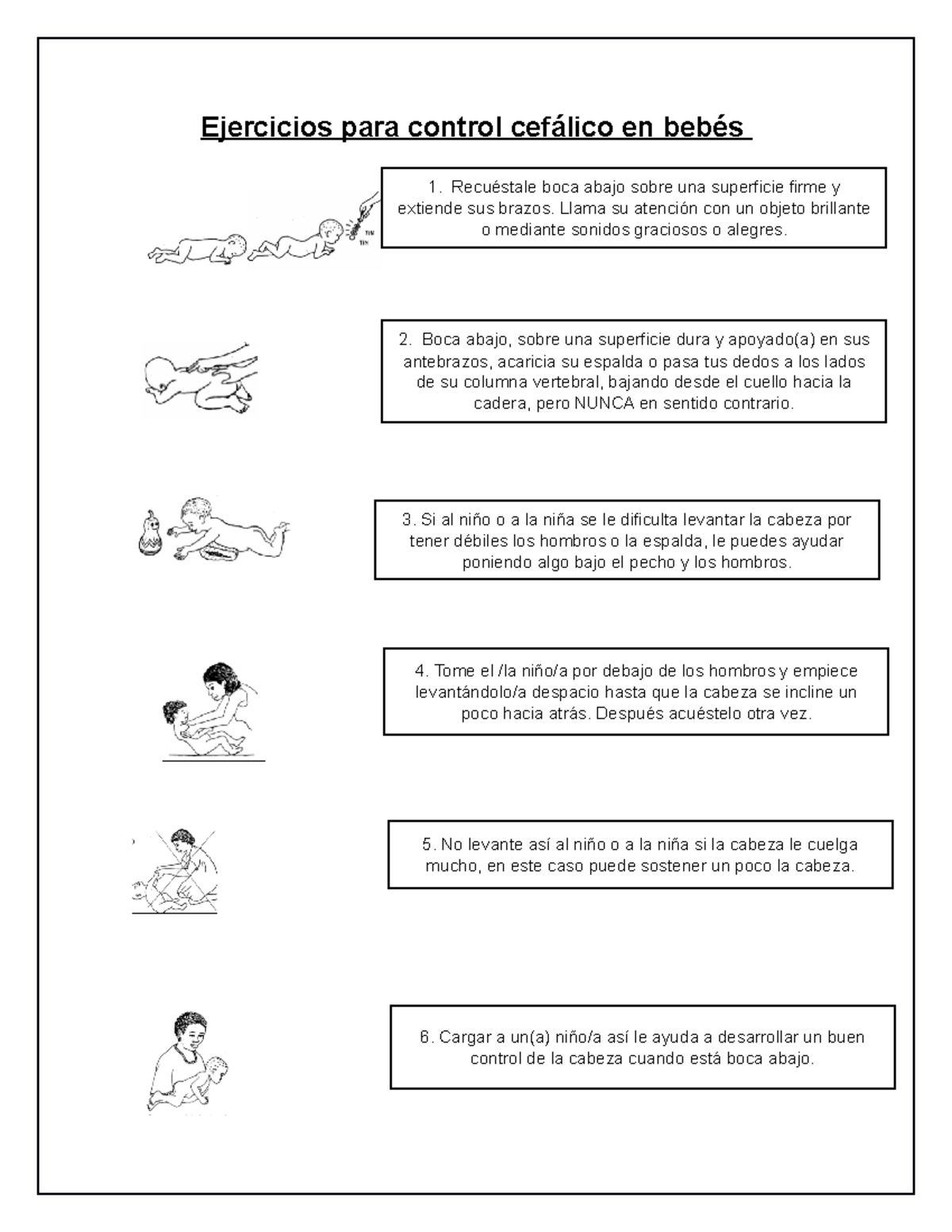 Ejercicios para el Control Cefálico en Bebés: Guía Práctica - Studocu