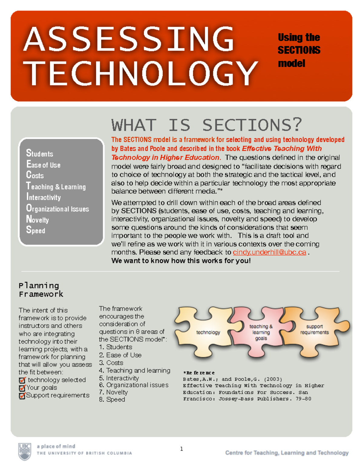 Assessing Technology in Higher Education: The SECTIONS Model Guide ...