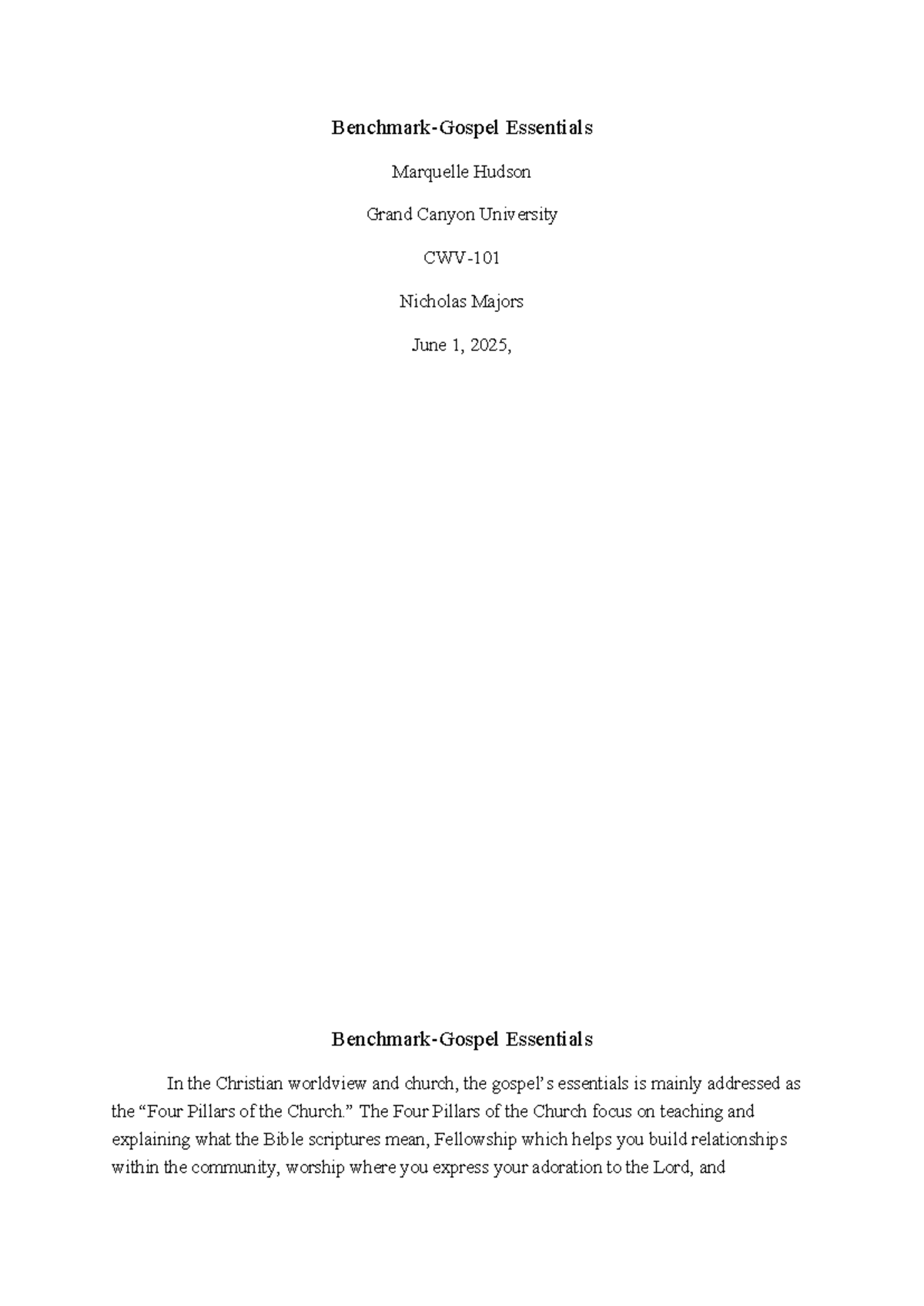 Gospel Essentials: Understanding the Christian Worldview (ESS 101 ...