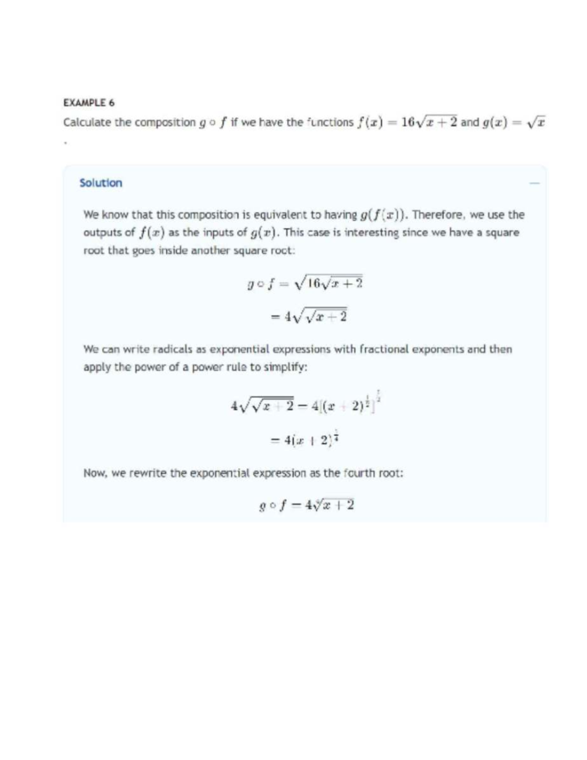 Composition of Functions: Example 6 - Calculating g(f(x)) - Studocu