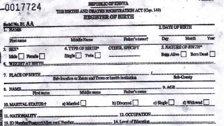 Births and Deaths Registration Act (Cap. 149) - Form GPK(L) - Studocu