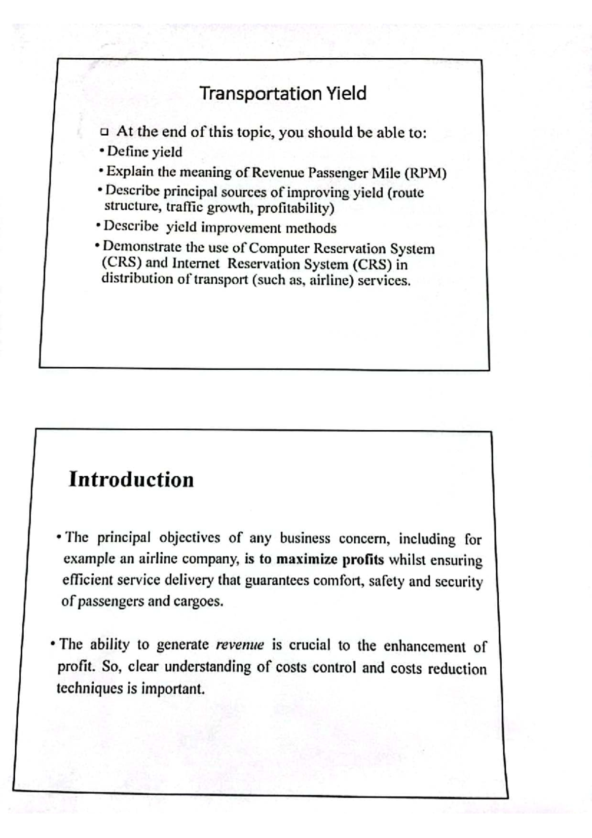 Transportation Yield Analysis: Maximizing Revenue Passenger Miles (RPM ...
