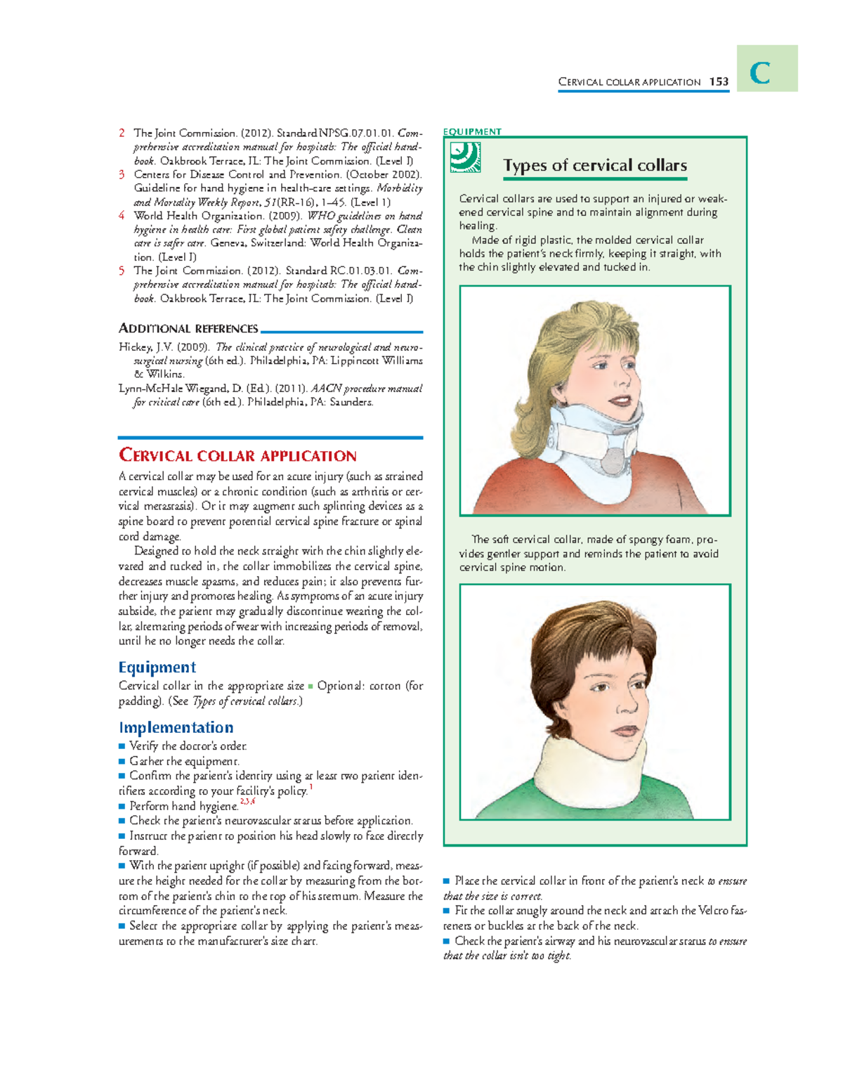 Nursing procedures 39 - CERVICAL COLLAR APPLICATION 153 C 2 The Joint ...