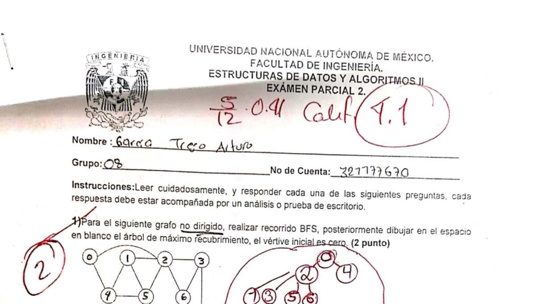 Examen Parcial 2 - Estructuras de Datos y Algoritmos (EDA 2) - Studocu