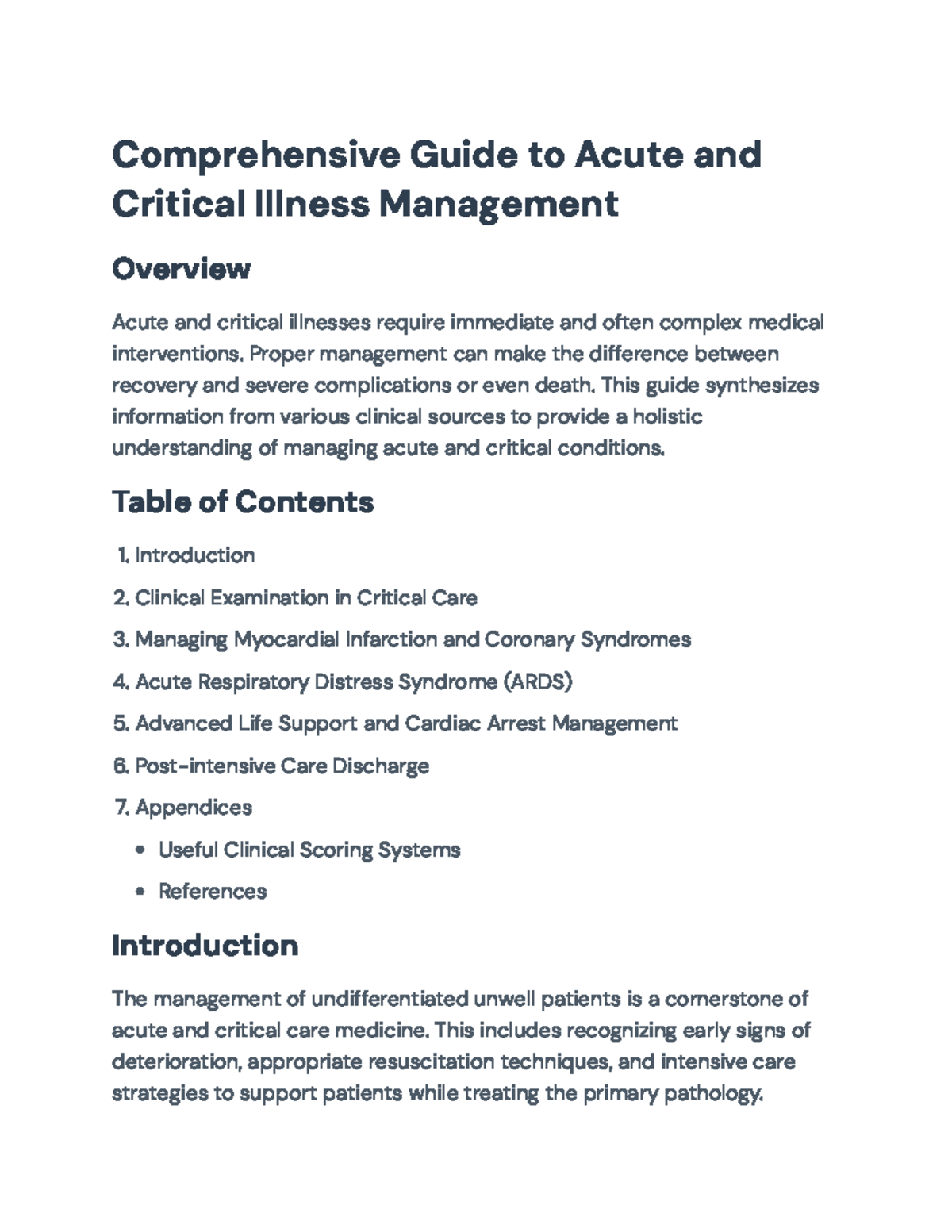 Comprehensive Guide to Acute & Critical Illness Management ...