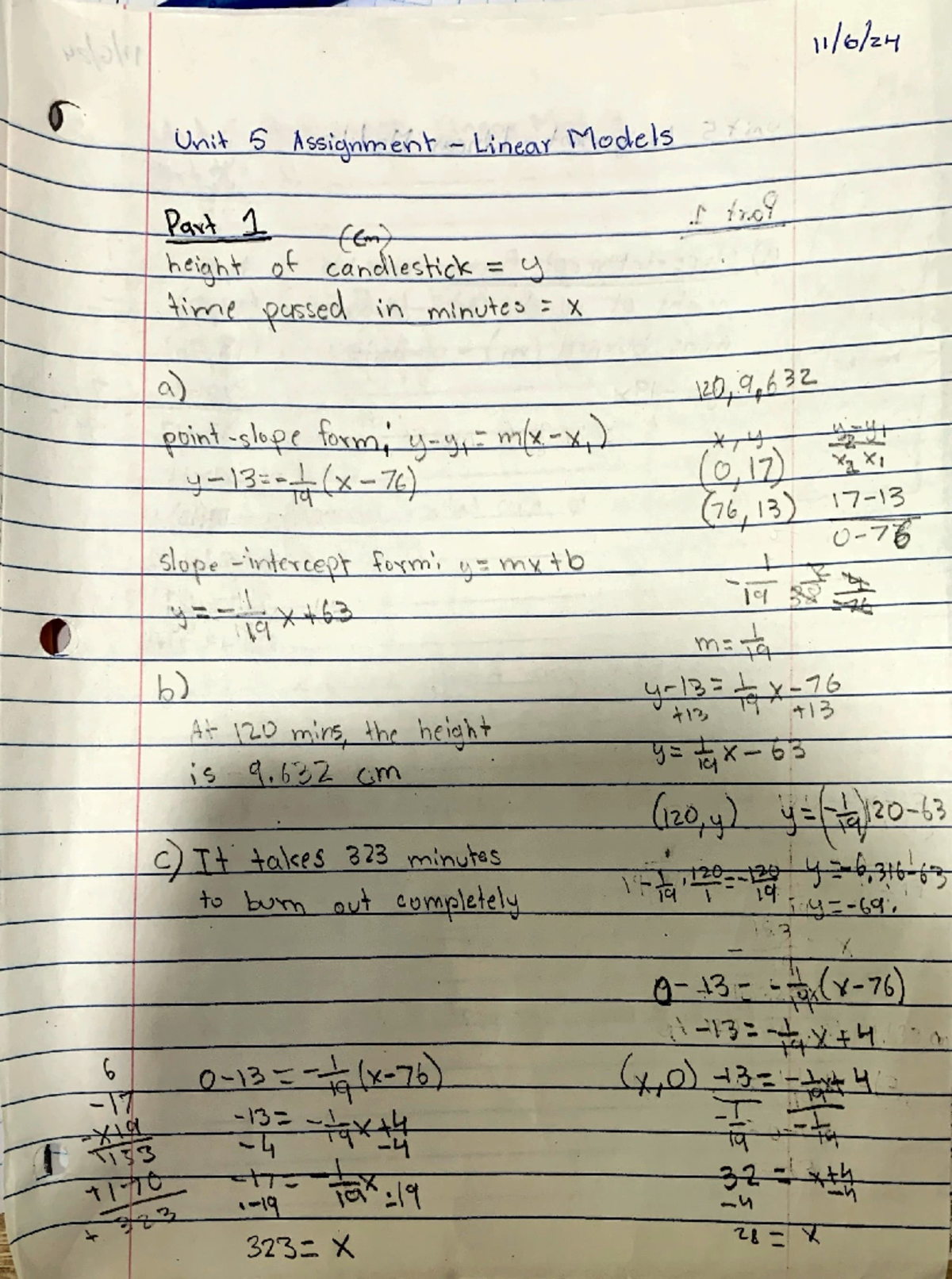 SVHS Alg.1 U5 Assignment: Linear Models Part 1 Analysis - Studocu