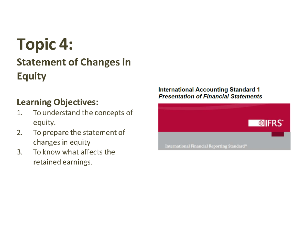 04. Statement of Changes in Equity: Key Concepts & Components - Studocu
