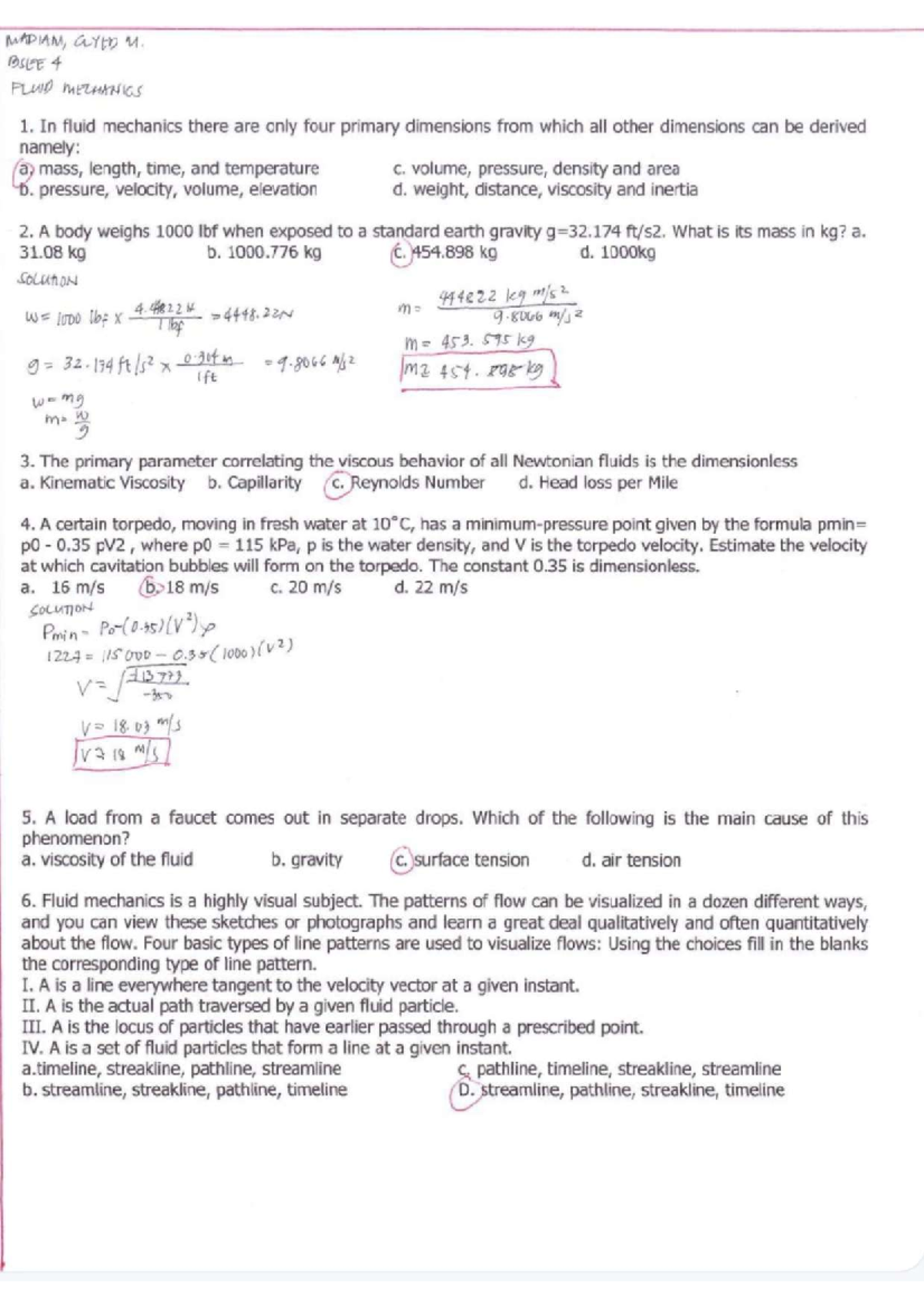 Thermo Mock Test - Thrm prctc test - MADIAM, GYTD n. BSLE 4 PLUID ...