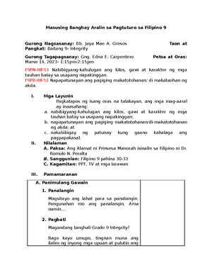 Lesson Plan Day 2 - Etimolohiya - Masusing Banghay Aralin sa Pagtuturo ...