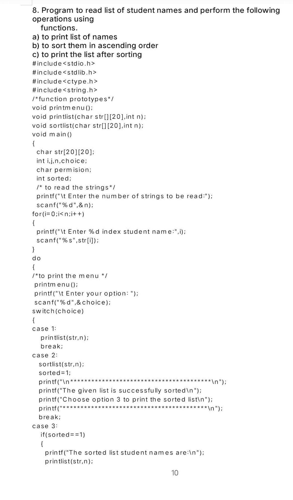C Lab Programs: Student Name Operations and Recursive Functions - Studocu
