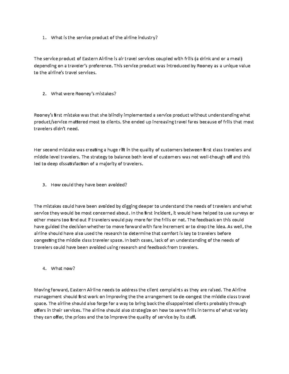 Case Study - Bghh - What is the service product of the airline industry ...