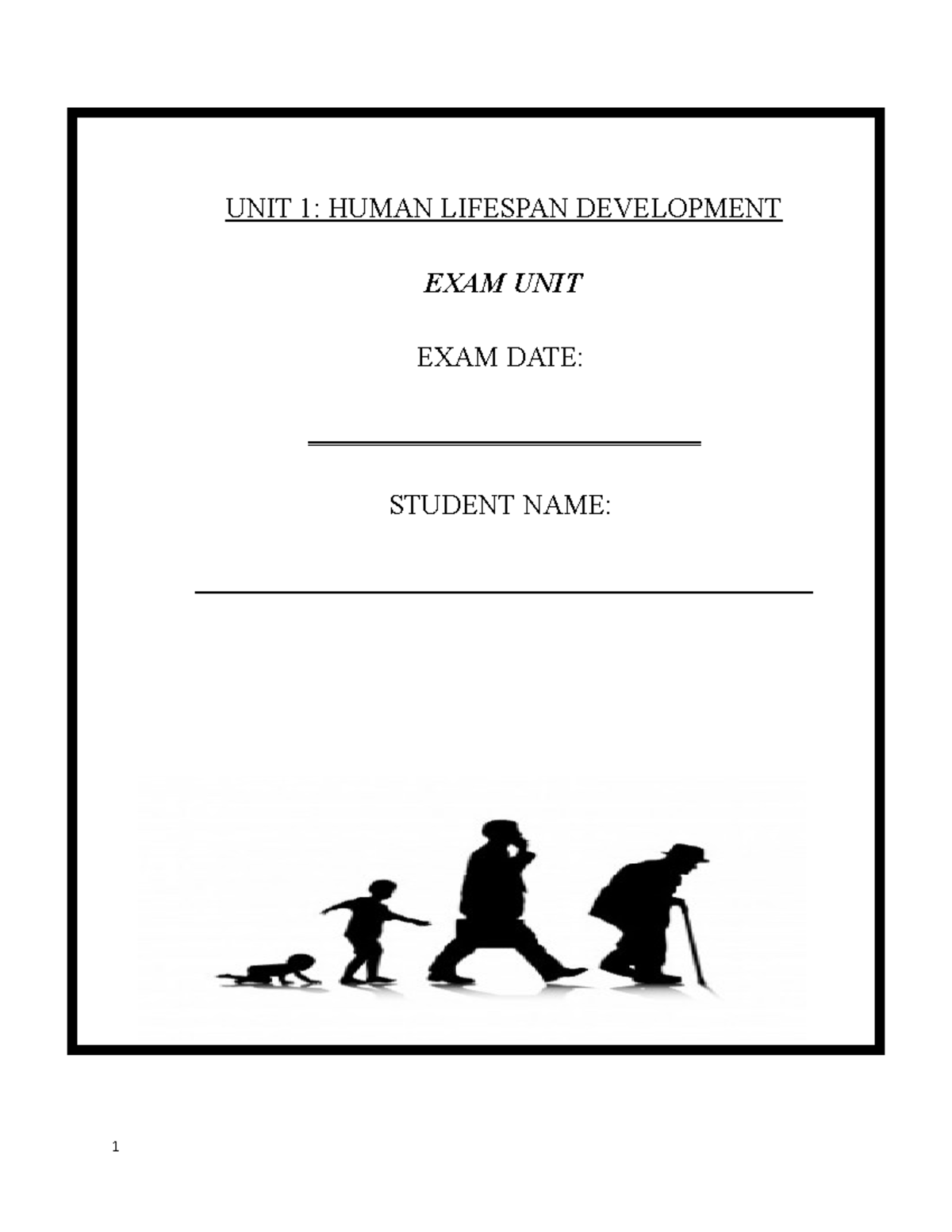 U1 - Lesson 1 - Resource book - UNIT 1: HUMAN LIFESPAN DEVELOPMENT EXAM ...