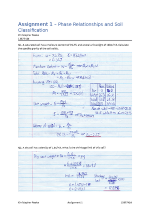 SOIL MECHANICS SOIL BEHAVIOR ASSIGNMENT REPORT 1 BY KATELYN PETRACCA ...