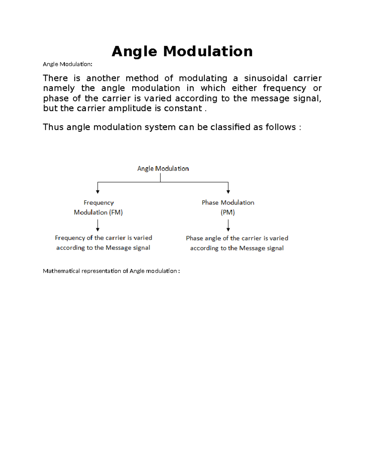 PCS Unit 2 - Angle Modulation and Frequency Modulation Notes - Studocu
