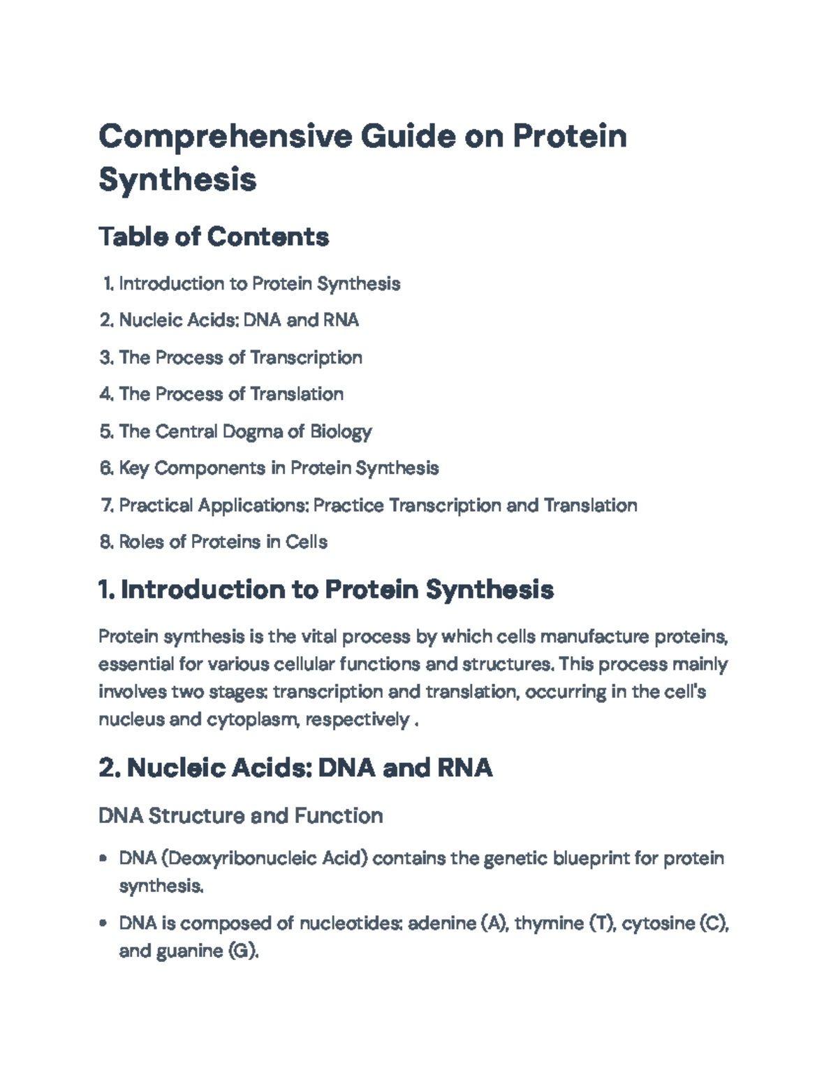 Comprehensive Guide to Protein Synthesis: Process & Components ...