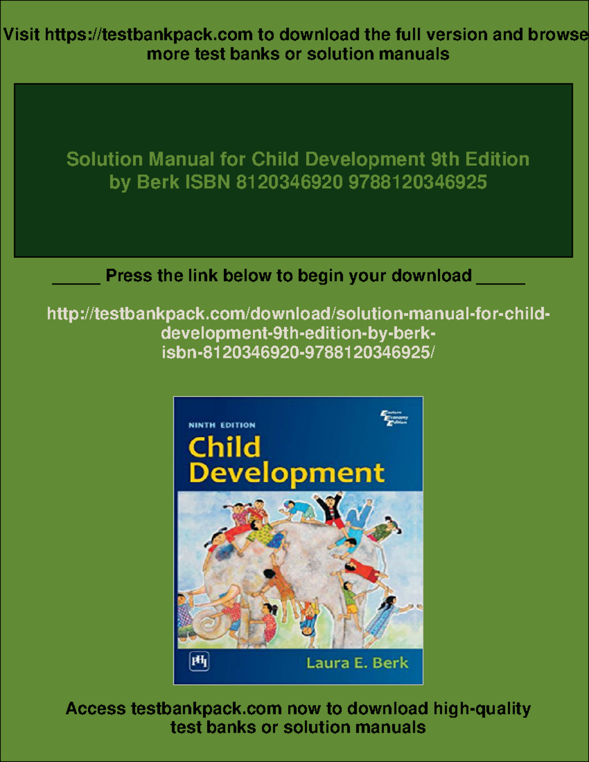 Solution Manual for Child Development 9th Ed. (Berk) - Comprehensive ...