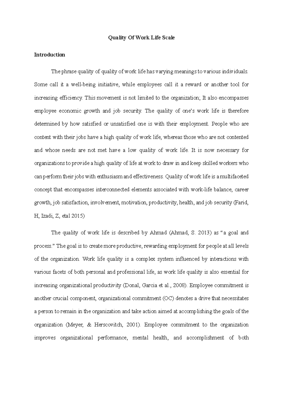 QWL Introduction: Exploring Quality of Work Life Concepts and Theories ...