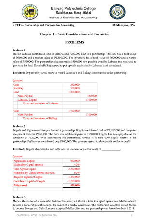 IA3 2020 ans - Answer for IA 3 valix - Intermediate Accounting By: VALIX SOLUTION MANUAL 2020 ...