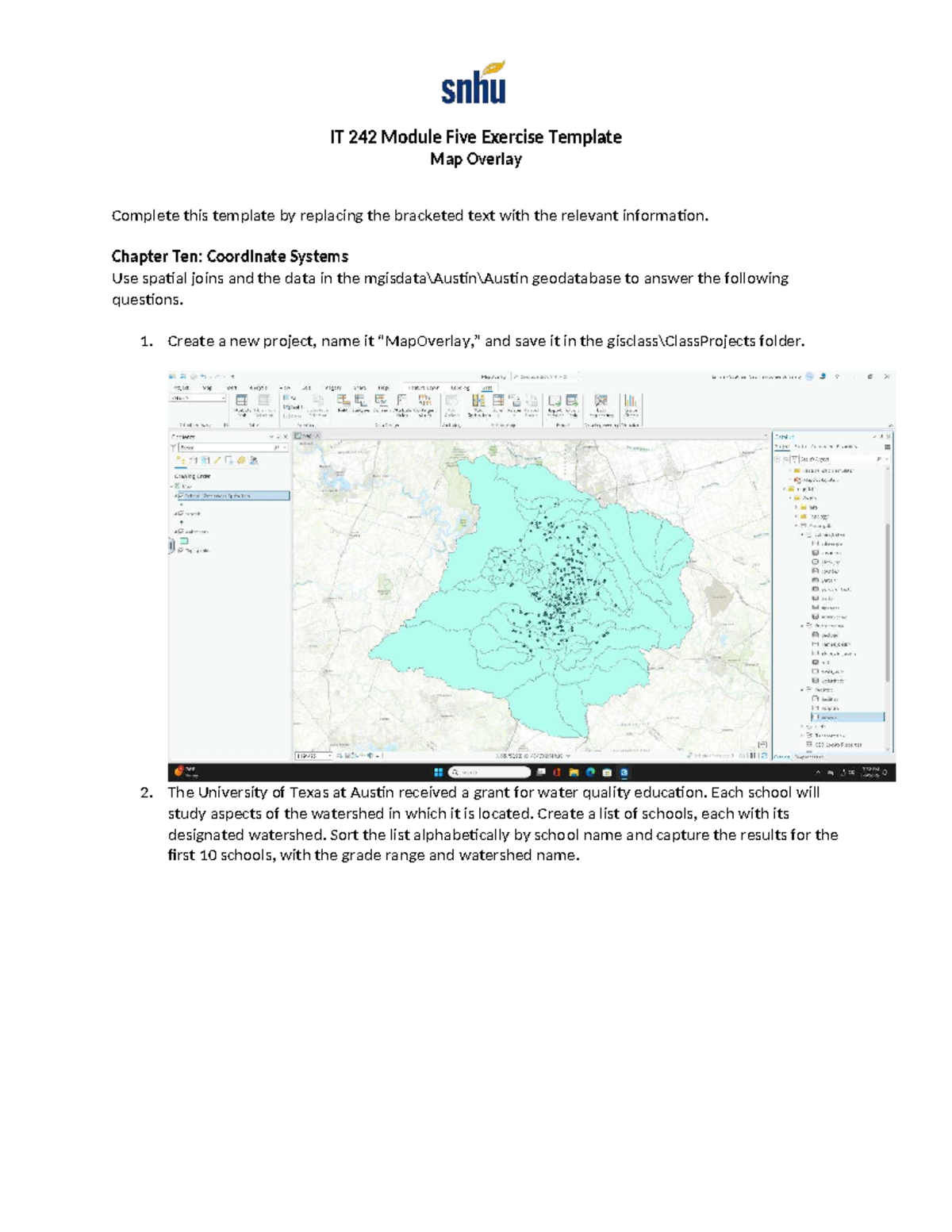 IT 242 Module 5 Exercise: Map Overlay & Coordinate Systems Analysis ...