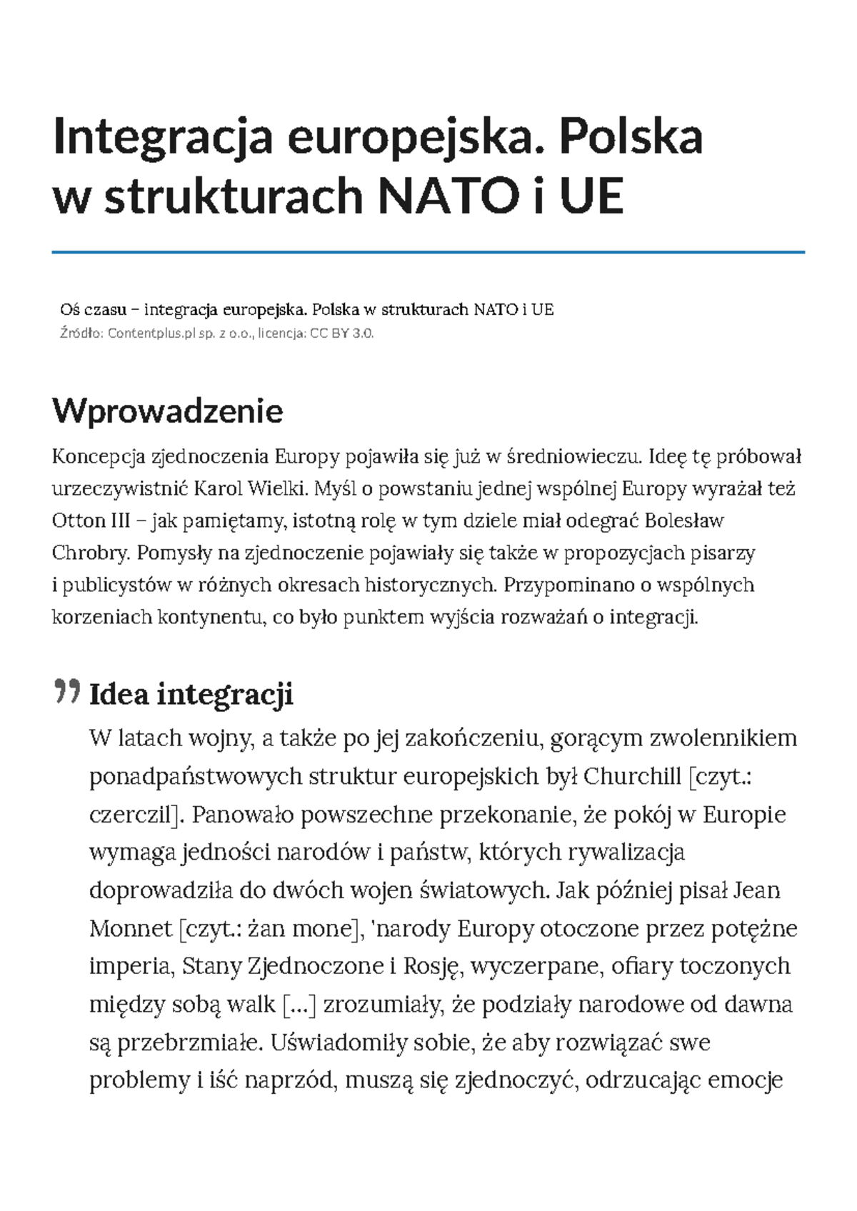Integracja Europejska: Polska w NATO i UE - Historia i Wyzwania - Studocu