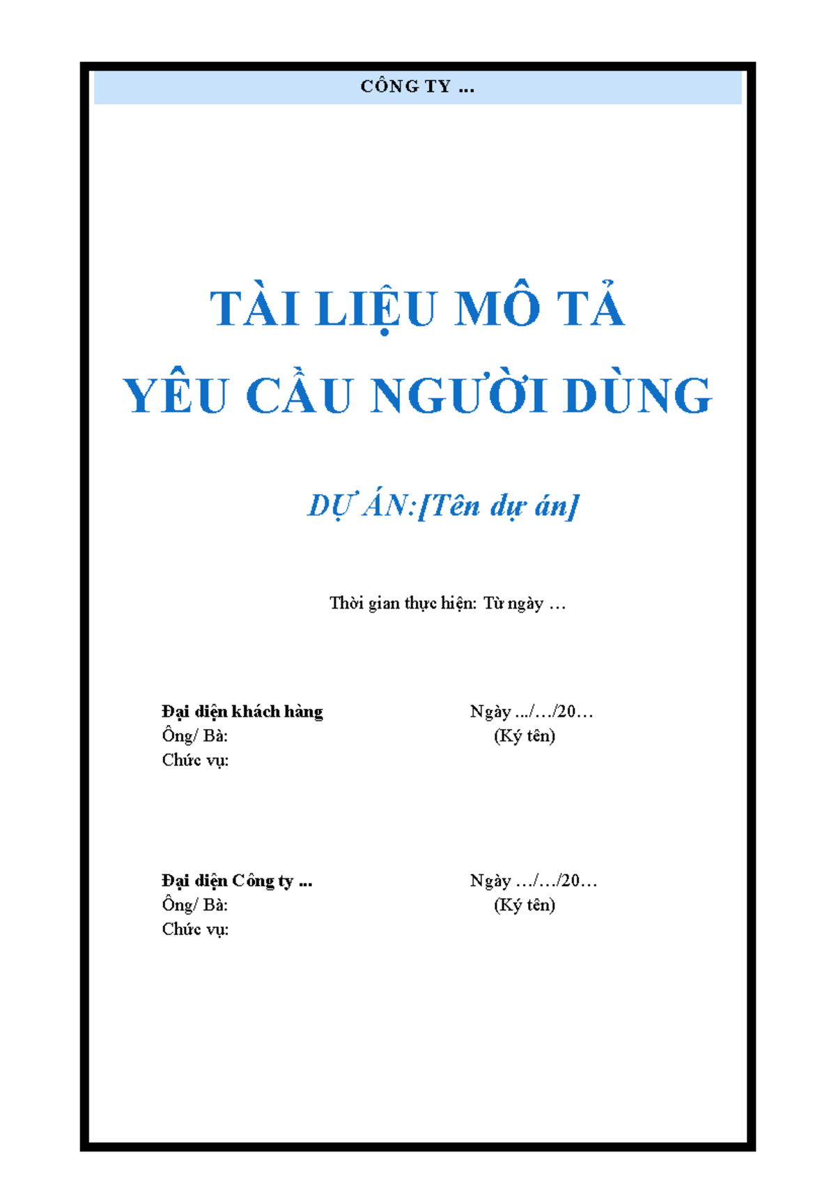 Tài liệu Mô Tả Yêu Cầu Người Dùng (URD) - Mẫu 2023 - Studocu