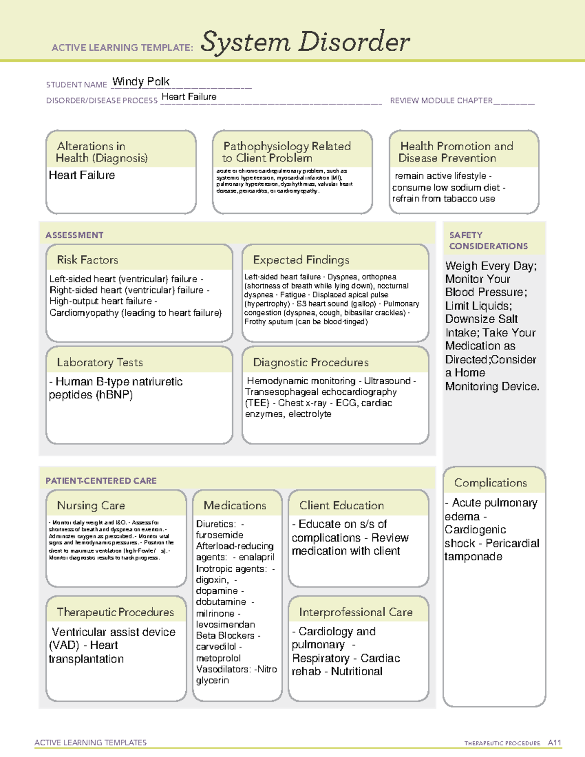 Heart failure - study - ACTIVE LEARNING TEMPLATES TherapeuTic procedure ...