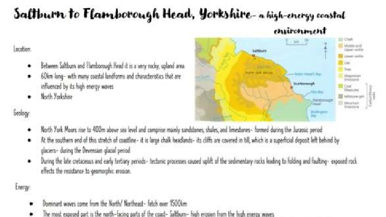 Case Study: High Energy Coastline of Saltburn to Flamborough Head - Studocu