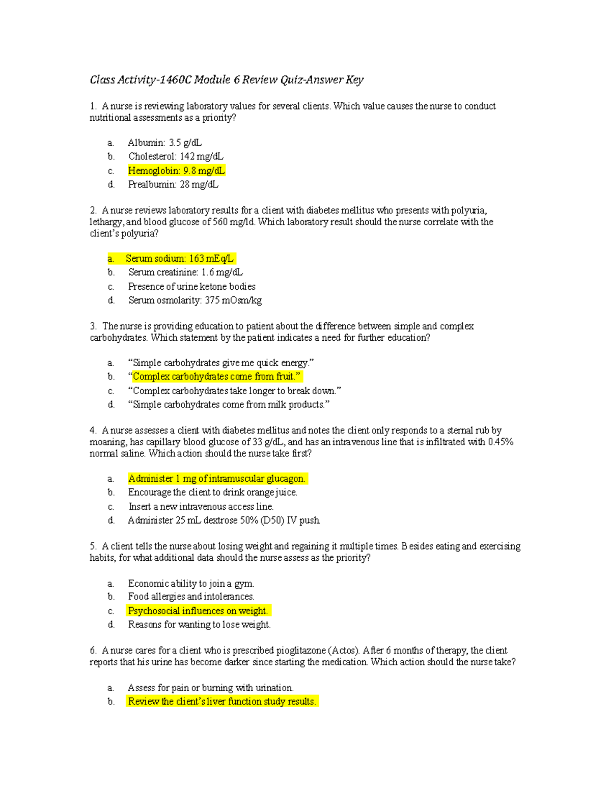 1460C Module 6 Review Quiz - Comprehensive Answer Key - Studocu