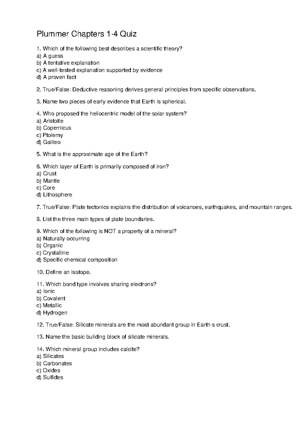 Plummer Chapters 1-4 Quiz & Answer Key - Studocu