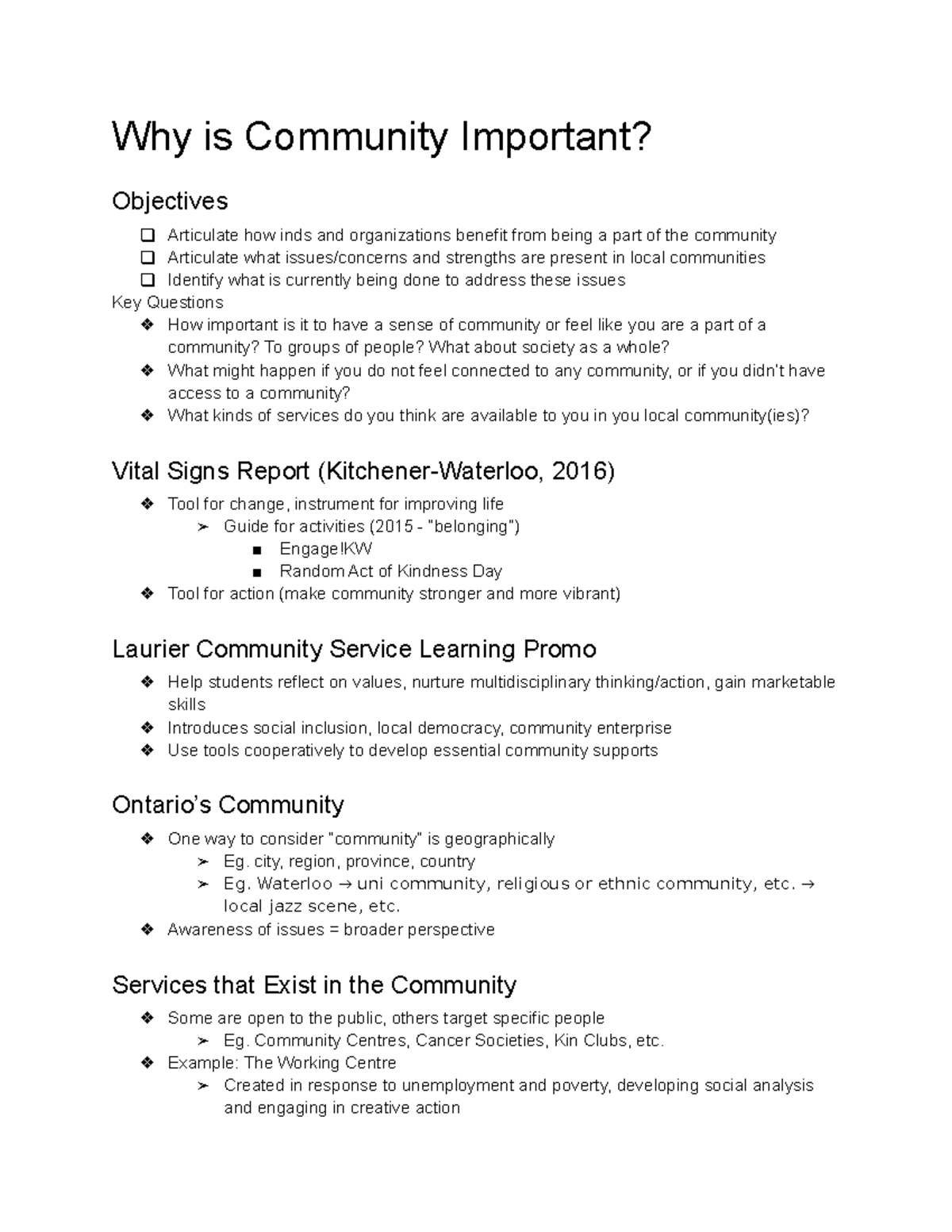 Lesson 3 Why is Community Important - Why is Community Important ...