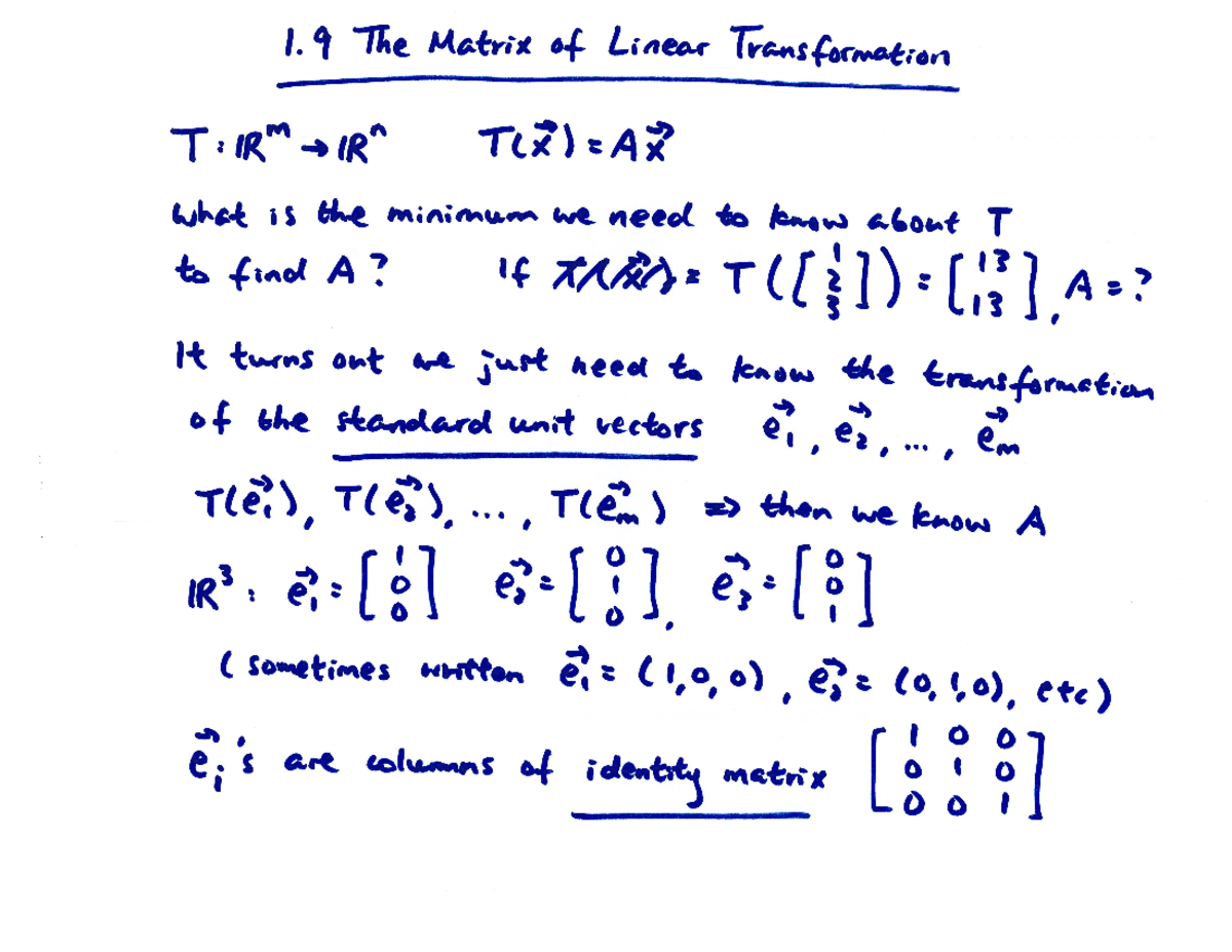Final Exam Review Notes for XYZ101: Linear Transformations & Concepts ...