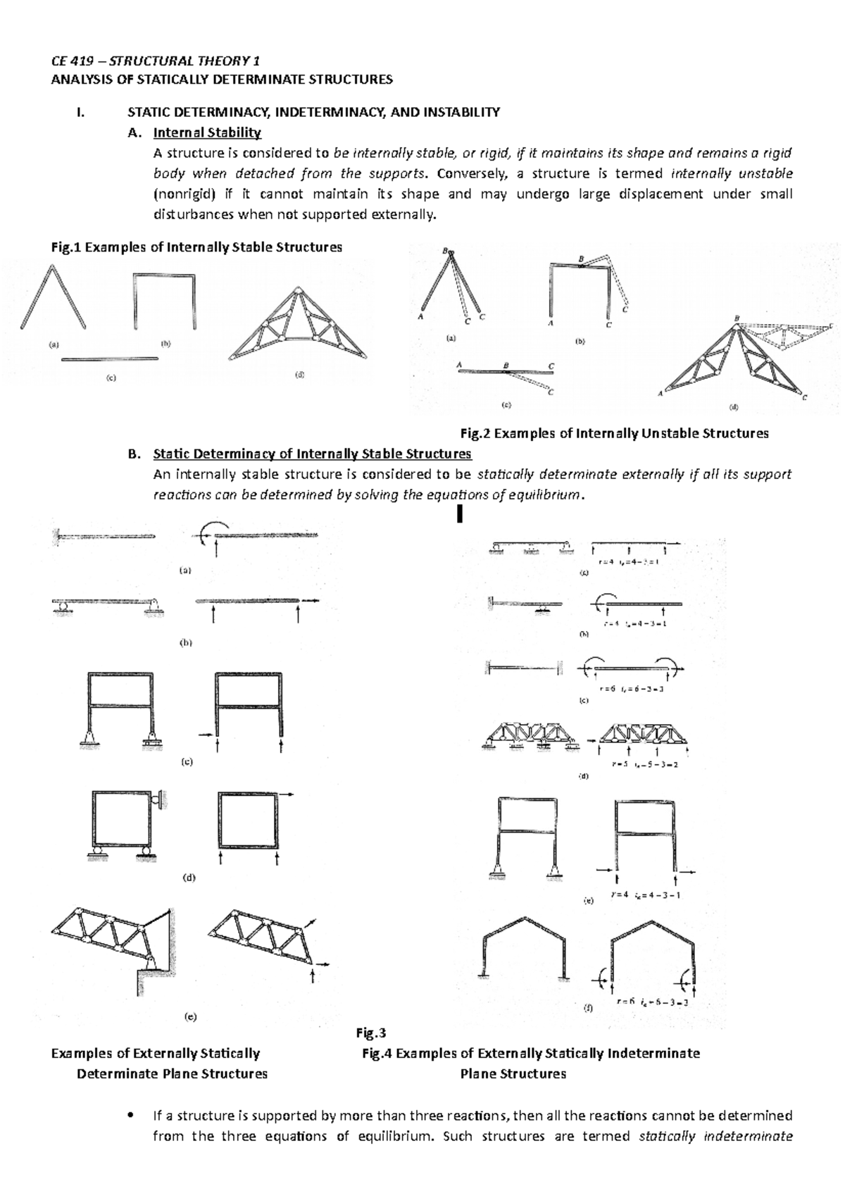 Statically Determinate Structures: Analysis and Methodology for ENG101 - Studocu