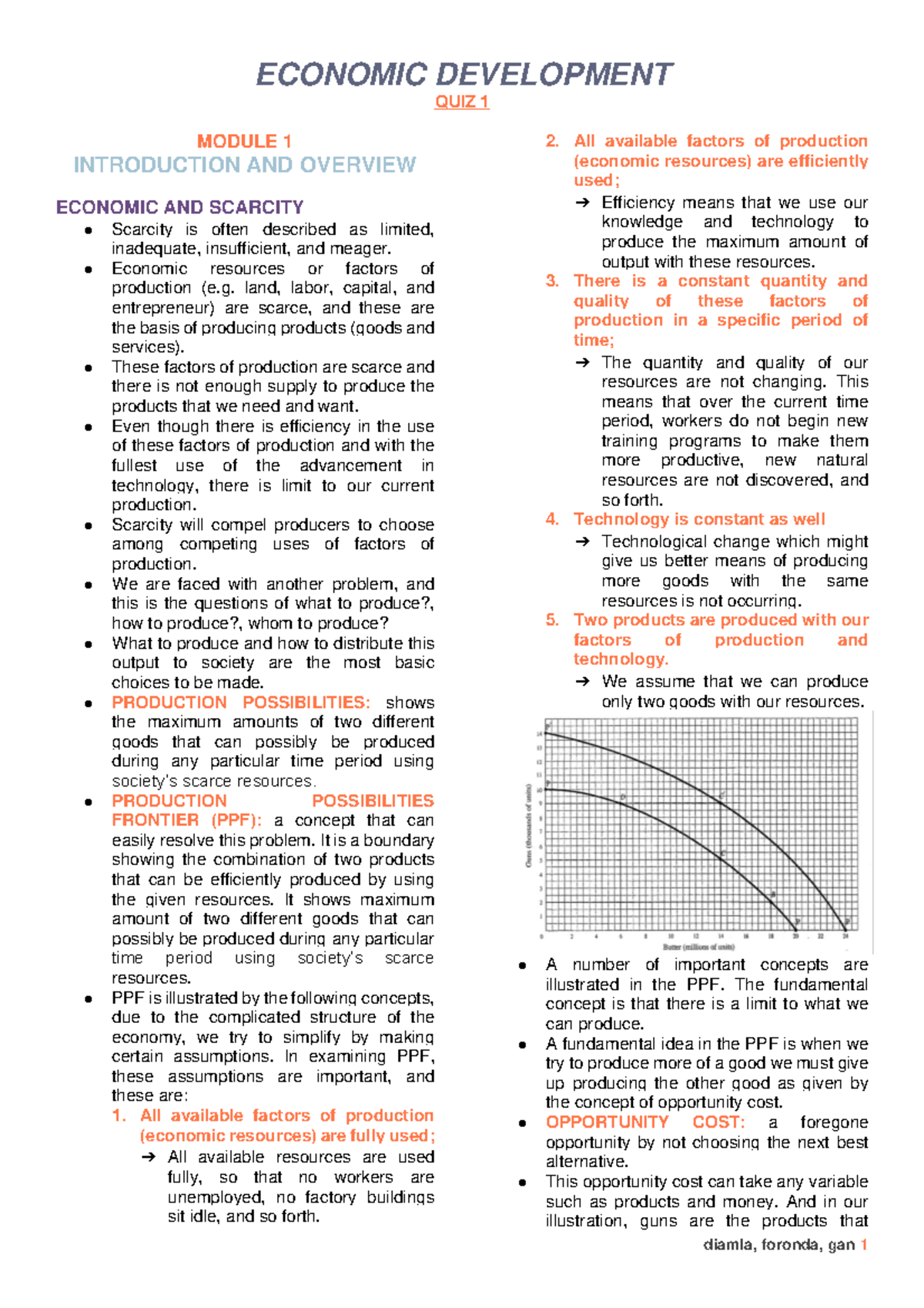 1-ECON-DEVT - econ - ECONOMIC DEVELOPMENT QUIZ 1 MODULE 1 INTRODUCTION AND OVERVIEW ECONOMIC AND ...