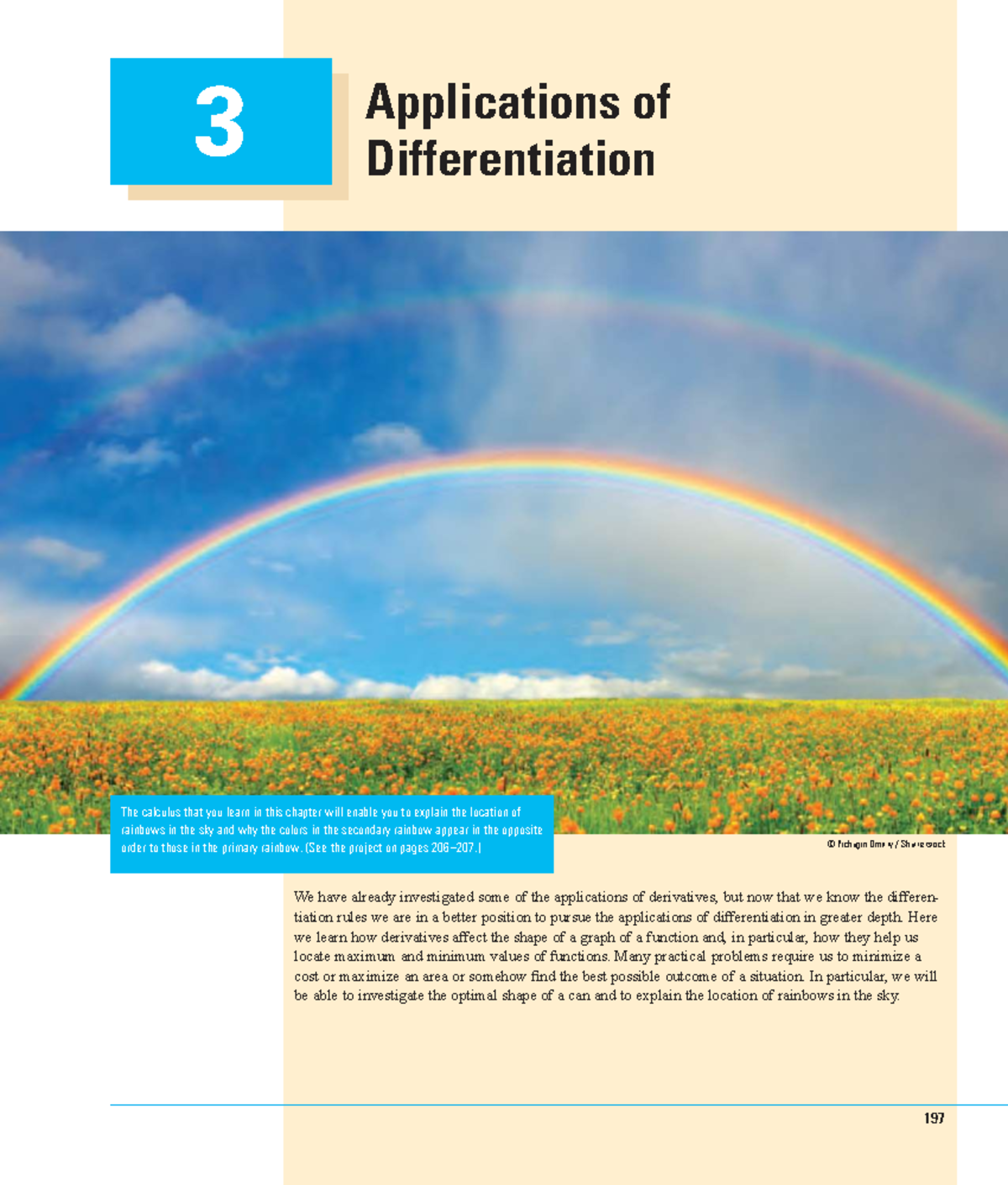 Applications of Differentiation: Maxima, Minima, and Rainbows (MATH 101 ...