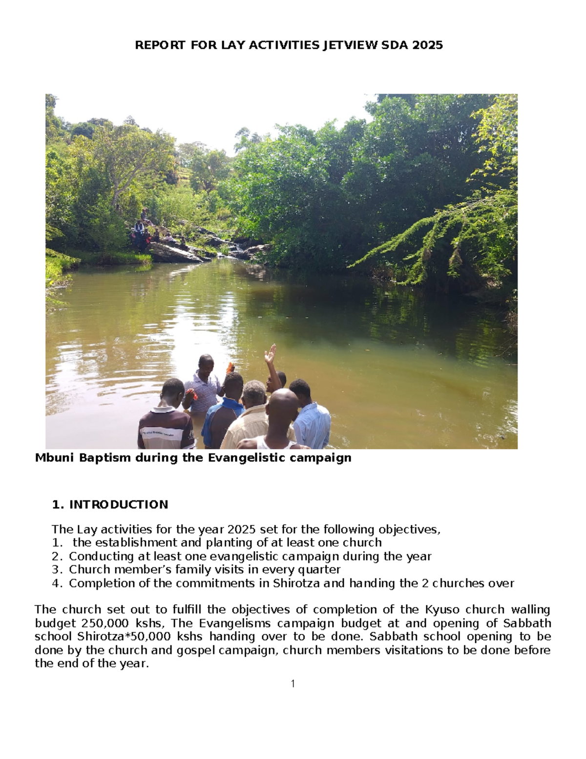Evangelistic Crusade Report 2025: Mbuni by Jetview SDA Church - Studocu
